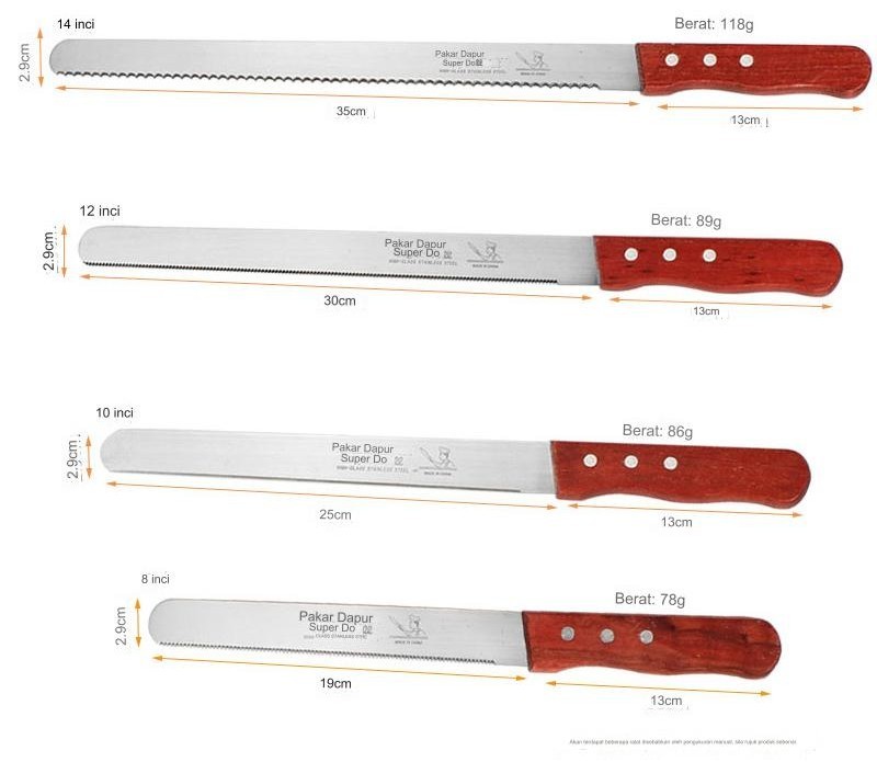 [Ready Stock] 8"/10"/12"/14" Bread Knife Cake Knife kek Pisau Roti ...