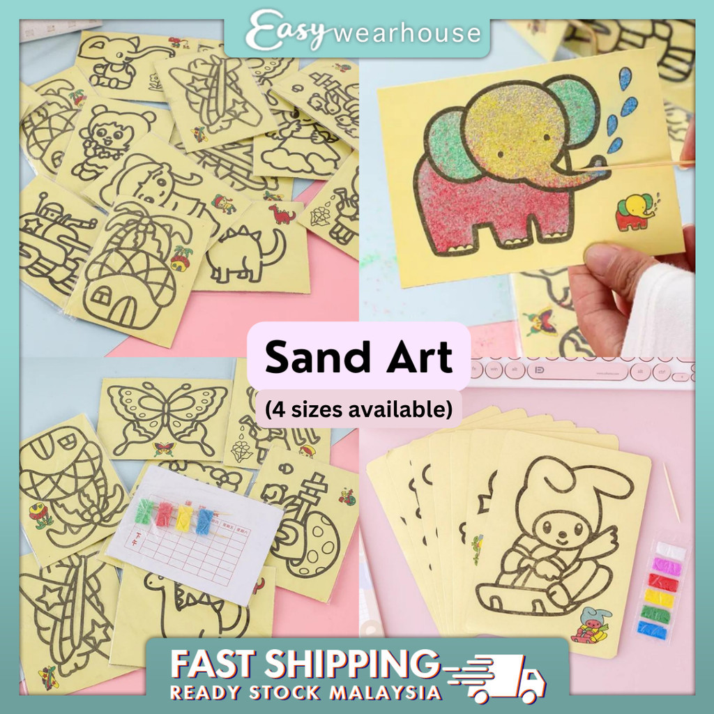 EASY WEARHOUSE Colorful Sand Art Kids DIY Toys Children Crafts Doodle ...