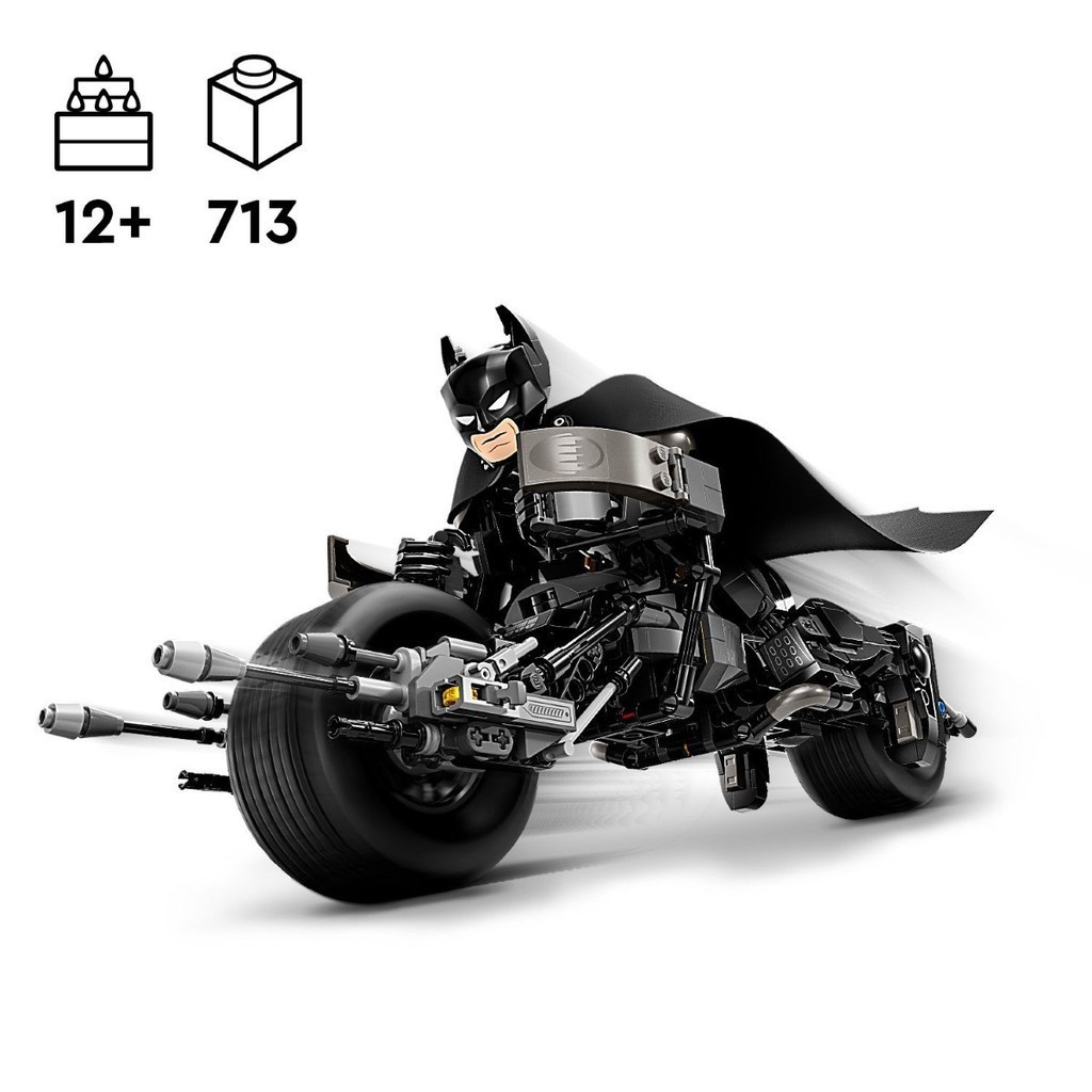 LEGO 76273 DC Super Heroes Batman Construction Figure and the Bat-Pod ...