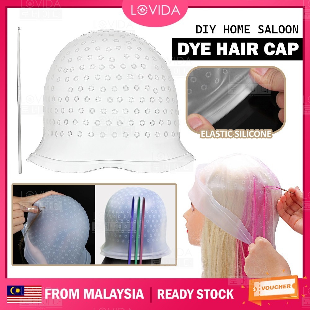 LOVIDA Salon Silicone Hair Highlighting Cap for Hair Coloring Bleach ...