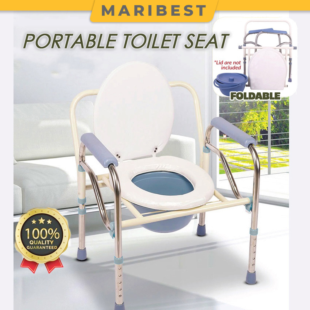 Foldable Commode Chair Portable Toilet Seat for Elderly Kerusi Tandas ...