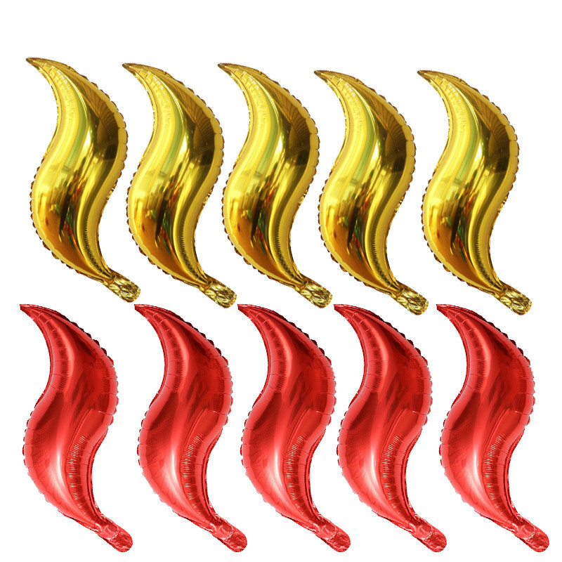 10pcs Flame Balloons 18inch S Shape Fire Balloon Fireman Sam Themed ...