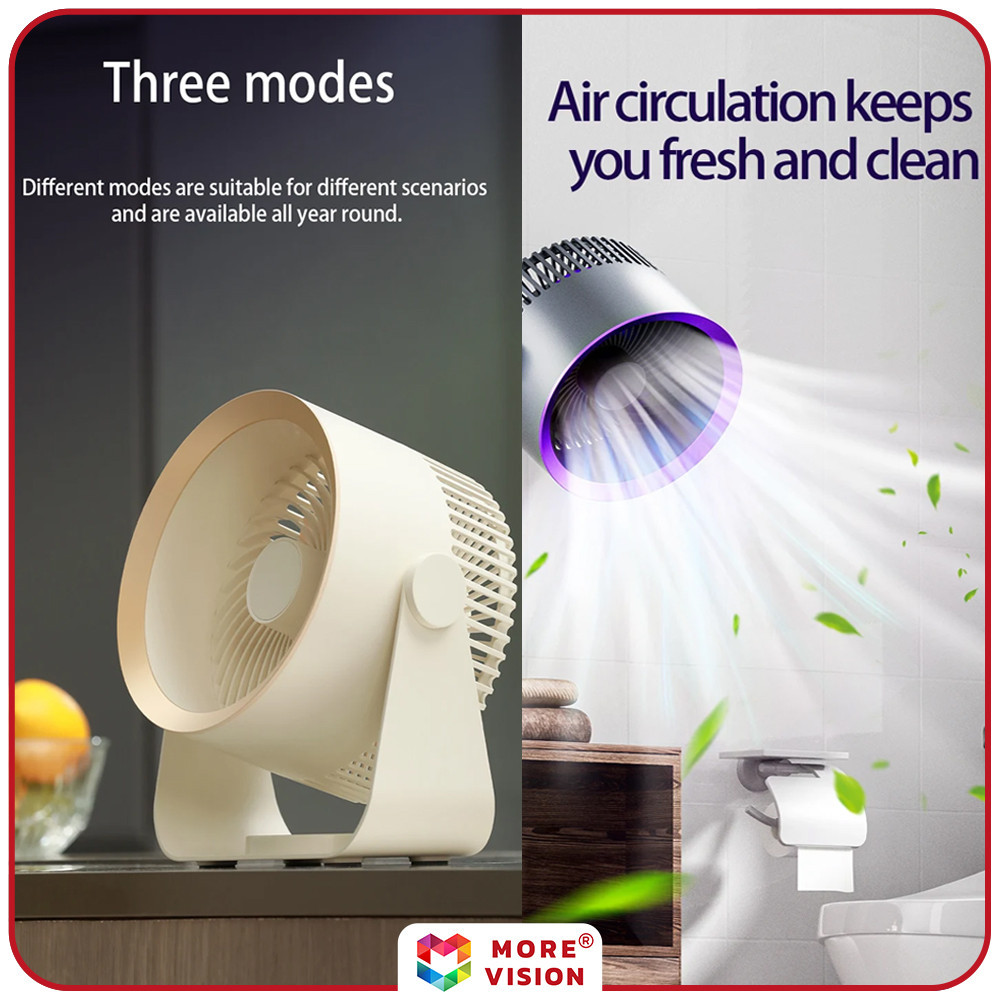 Wireless Air Circulation Fan 7 inches Table Wall USB Rechargeable ...