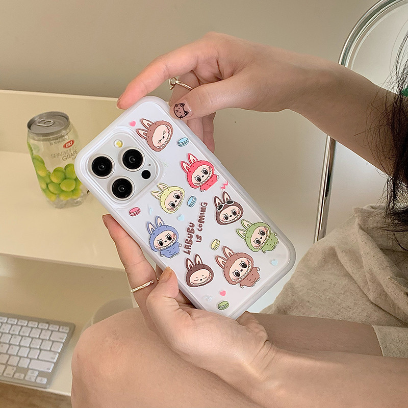 Cartoon 2 in 1 Popmart Labubu Monster Phone Case Compatible for iPhone ...