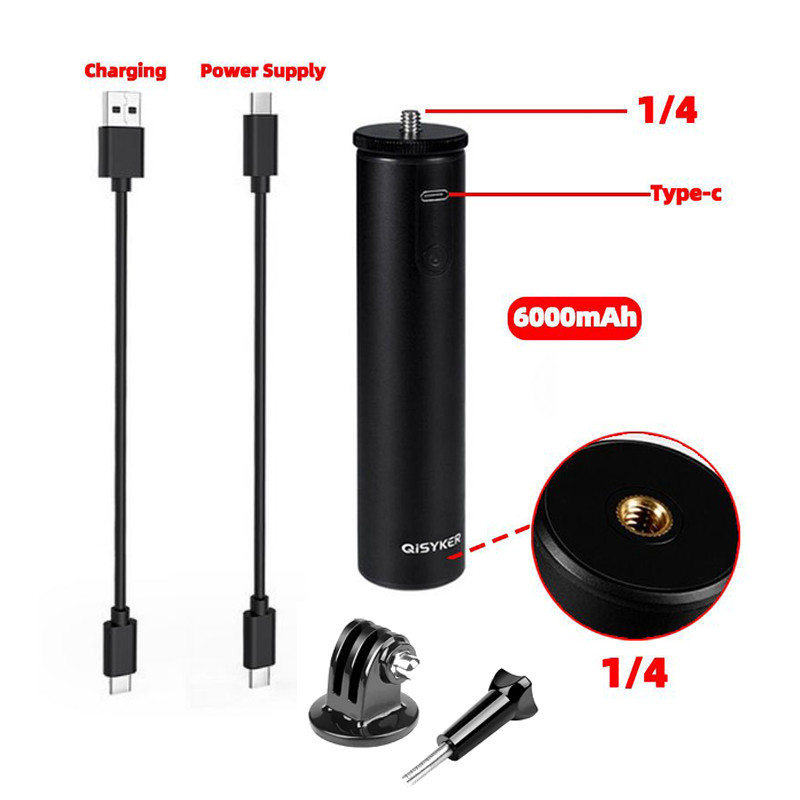 Handheld 6000mAh Camera Battery Charge Selfie Stick Metal Type-C For ...
