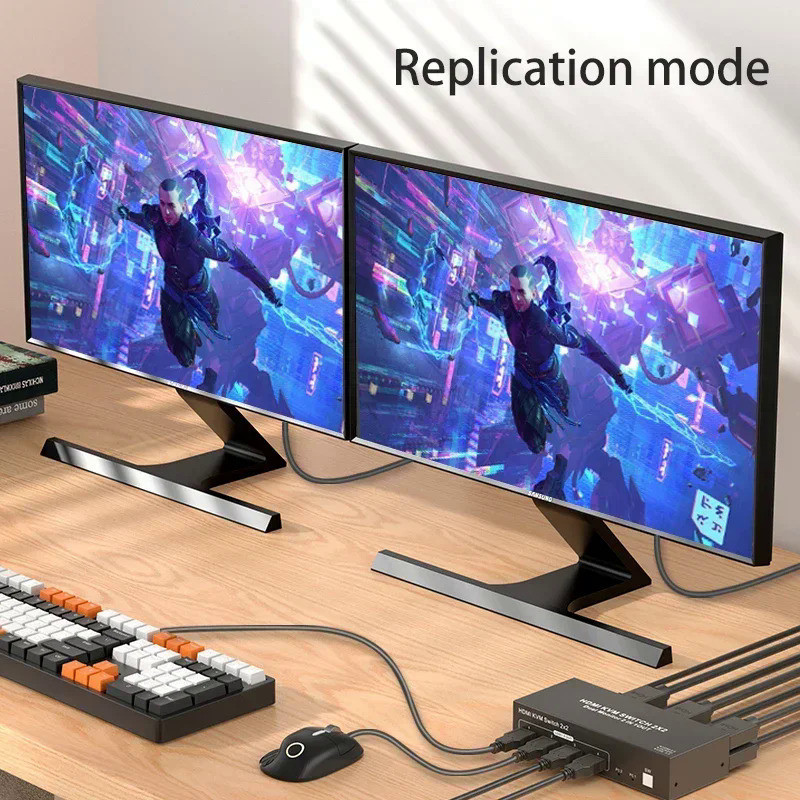 Dual Monitor HDMI KVM Switch 2x2 4K 60Hz HDMI Displayport USB KVM ...