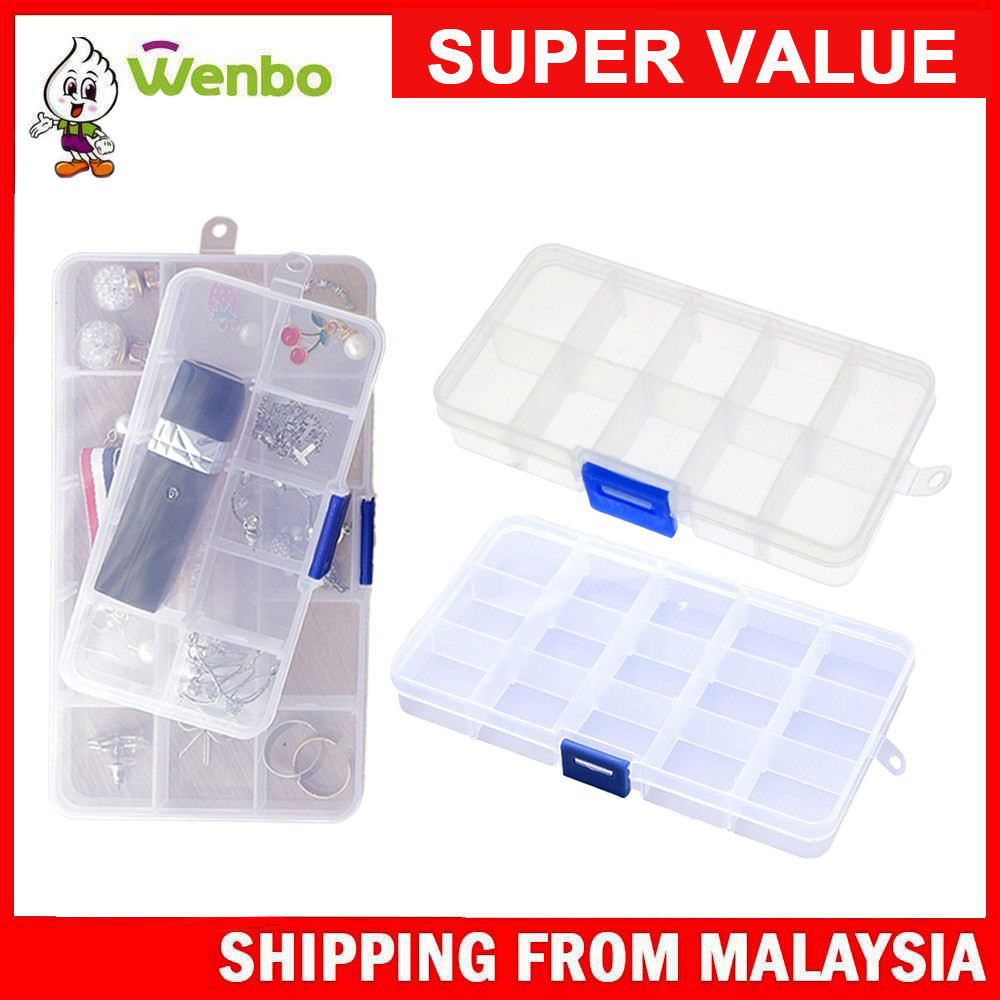 Wenbo Kotak Pil Transparent Pill Box Compartment Desktop Organization ...