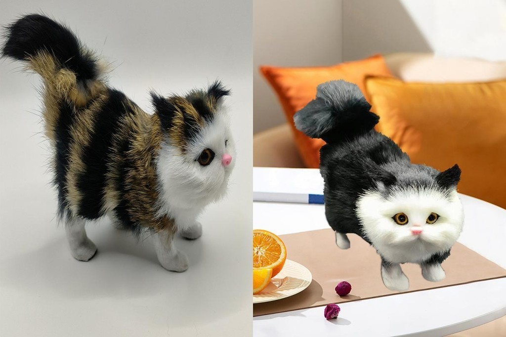 SDRU Cute Cat Decor Lifelike Cat Statue Realistic Simulation Cat Doll ...