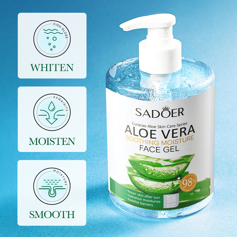 ROREC SADOER Aloe Vera Soothing Moisture Face Gel Repair Skin After Sun Hydration Moisturize ...