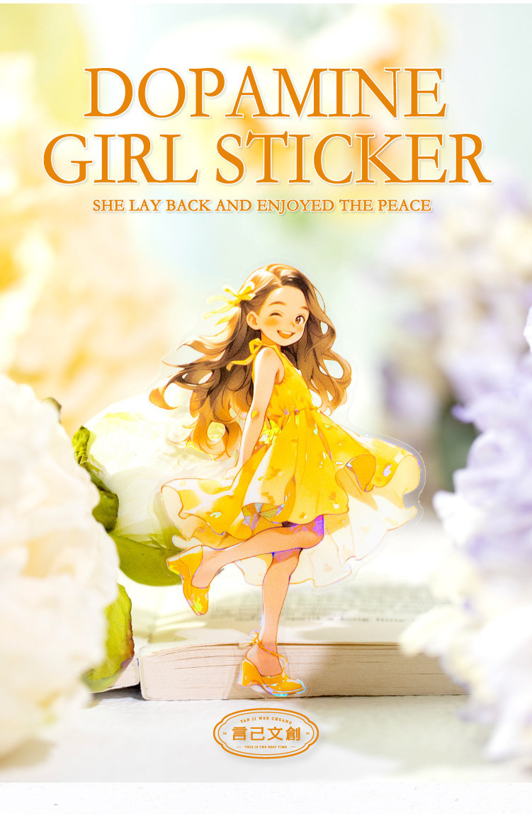 ENWEI 10 Pcs [The Dopamine Girl Series] Cute Journal Stickers ...