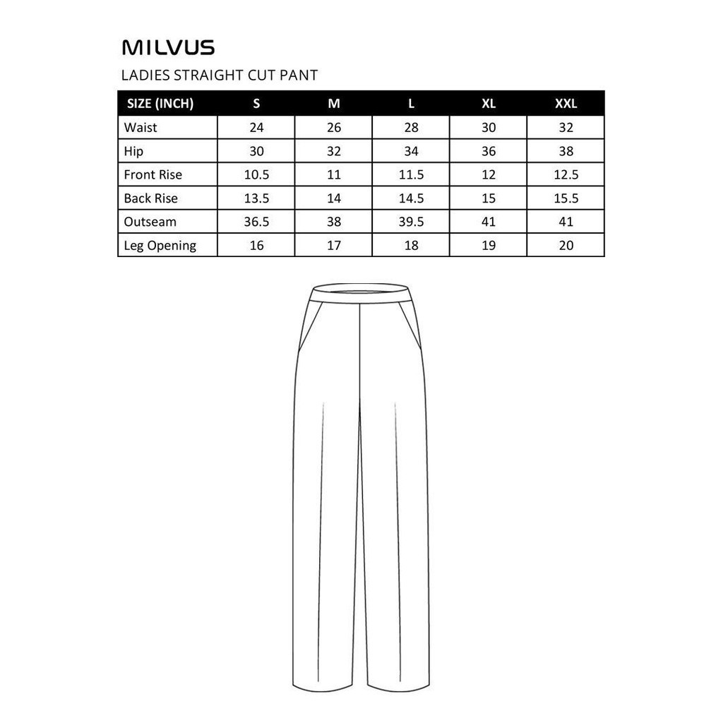 MILVUS M13064 Seluar Wanita Potongan Lurus S-XXL | Ladies Straight Cut Pants | Shopee Malaysia
