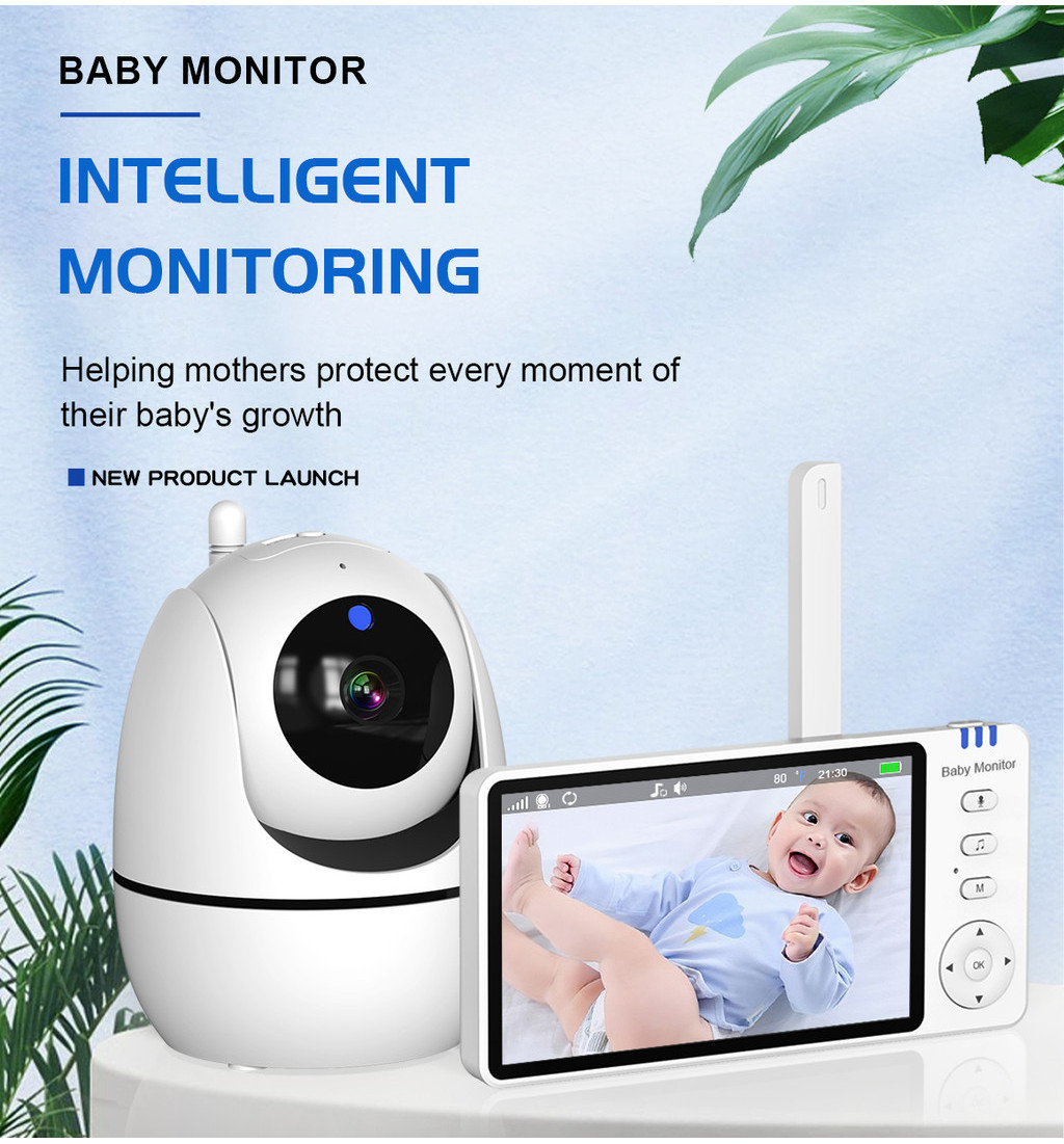 5 Inch Video Baby Monitor With 1/ 2pcs Indoor Camera WiFi Mother Kids ...