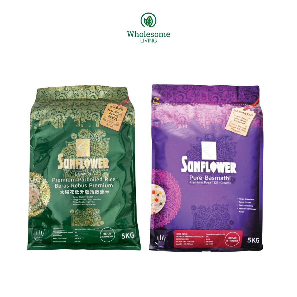 Sunflower Parboiled Rice 5kg + Sunflower Basmathi 5kg | Shopee Malaysia