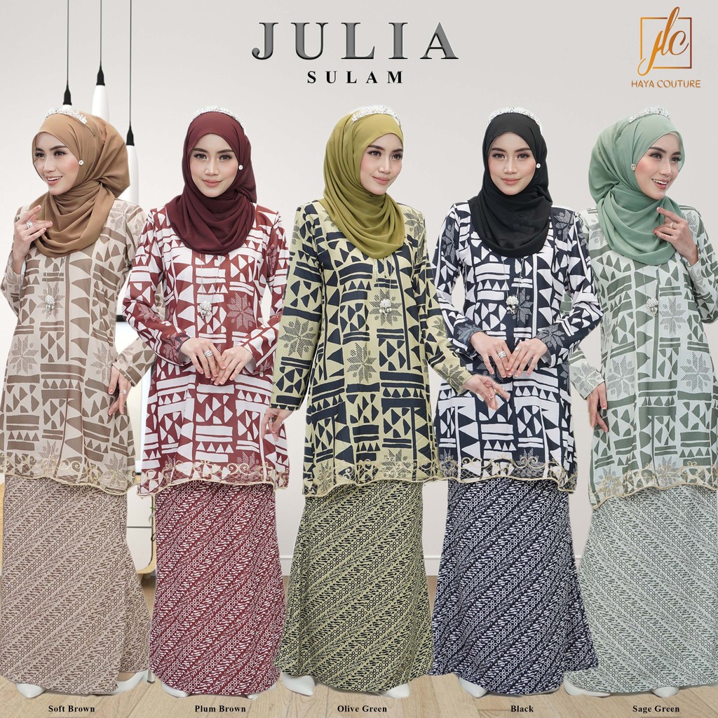 Haya Couture - Set Baju Kurung Sulam Julia 2025 Armani Silk Ibu Anak ...