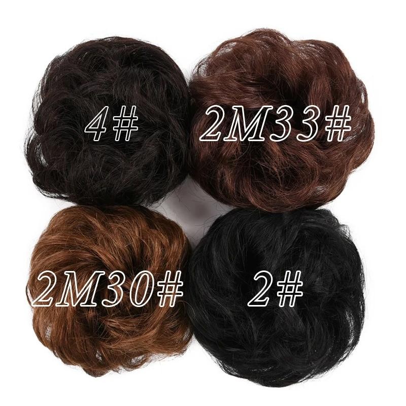 Synthetic Curly Bun Hair Hairpiece With Rubber Band Messy Bun Hair ...