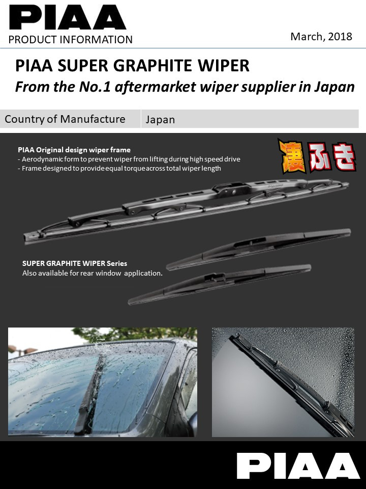 PIAA Super Graphite Tournament Wiper For MG5 GT 2024 ~ Present (24 ...