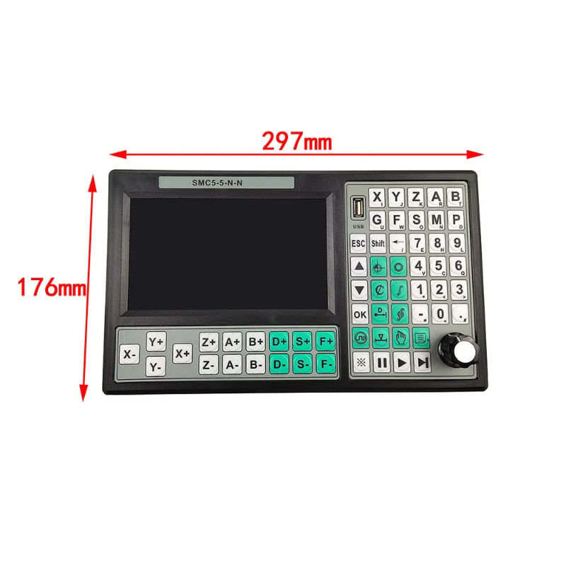CNC 5 Axis Offline Mach3 USB Controller SMC5-5-N-N 500KHz G-Code 7 Inch ...