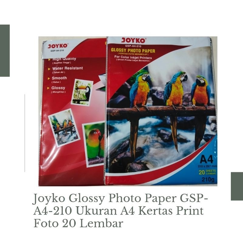 in stock Joyko Glossy Photo Paper GSP-A4-210 A4 Size Photo Printing Paper 20 Sheets | Shopee ...