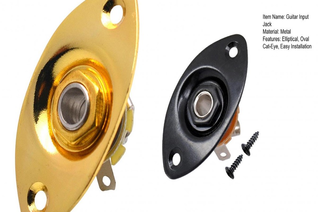 [RB] Black Guitar Jack Electric Guitar Accessory Metal Oval Electric ...