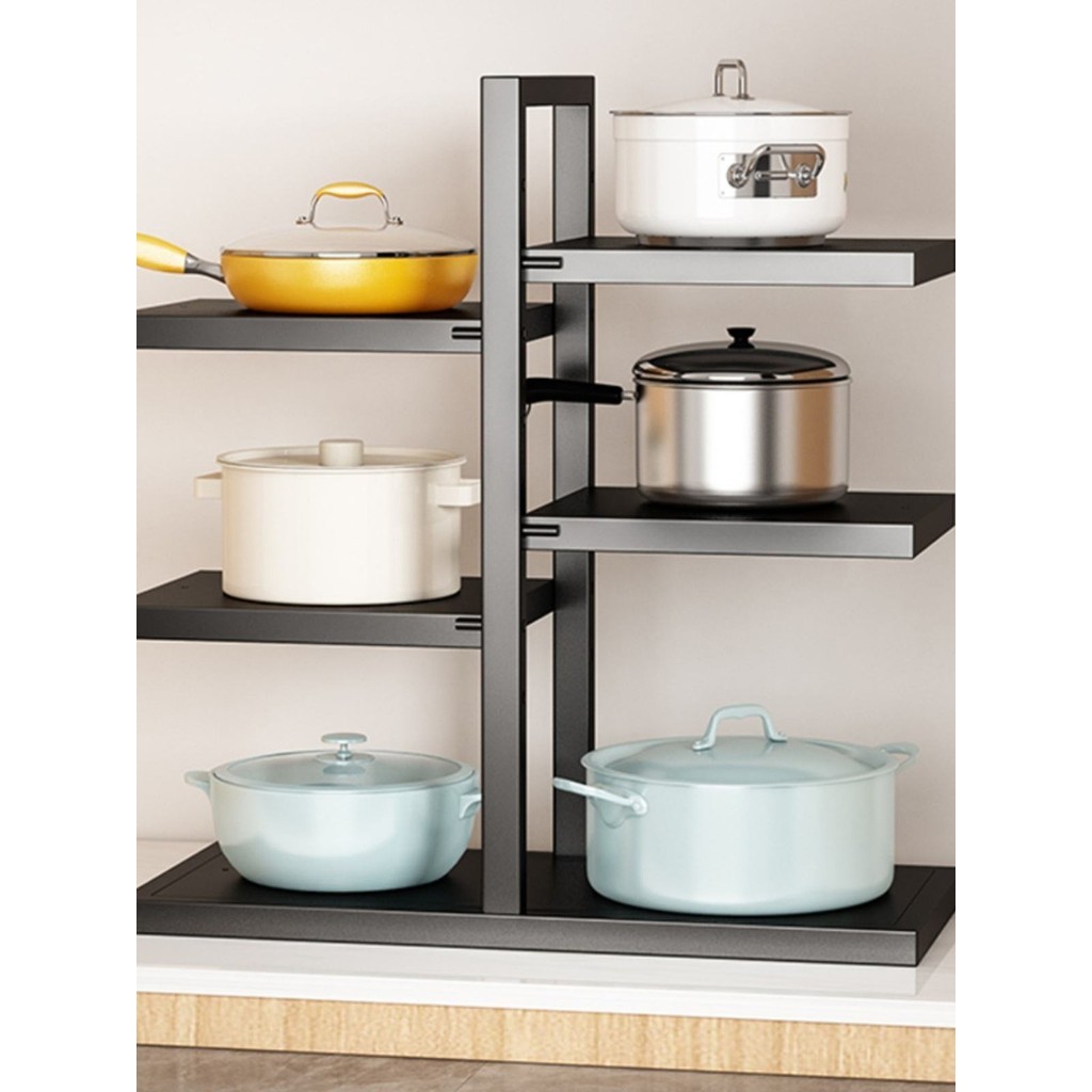 Kitchen sink rack/// Double Row Pot Rack Multi-layer Pot Storage Rack ...