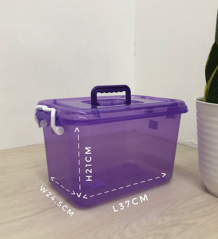 CENTURY STORAGE BOX WITH HANDLE TRANSPARENT COLORFUL 10 LITER 7664 ...