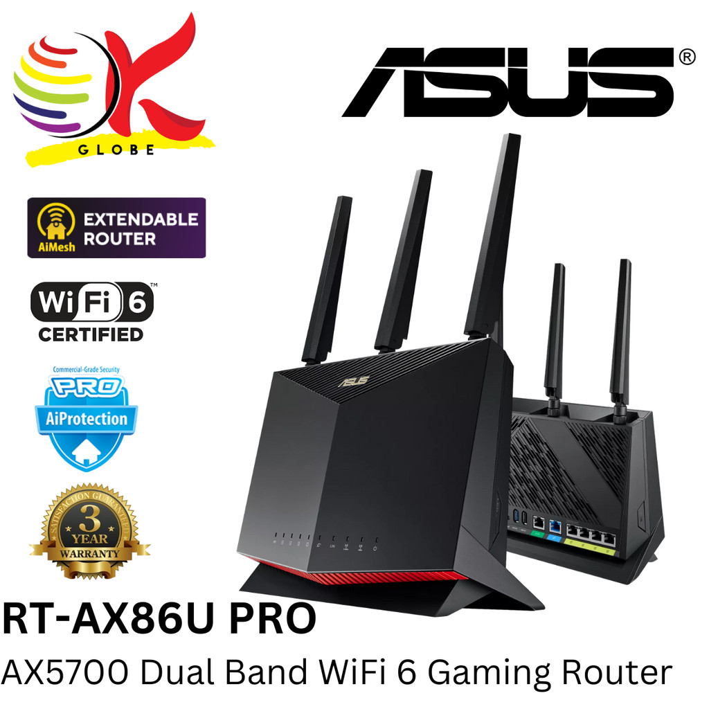ASUS RT-AX86U PRO AX5700 DUAL BAND WIFI 6 GAMING ROUTER WITH 2.5G PORT ...