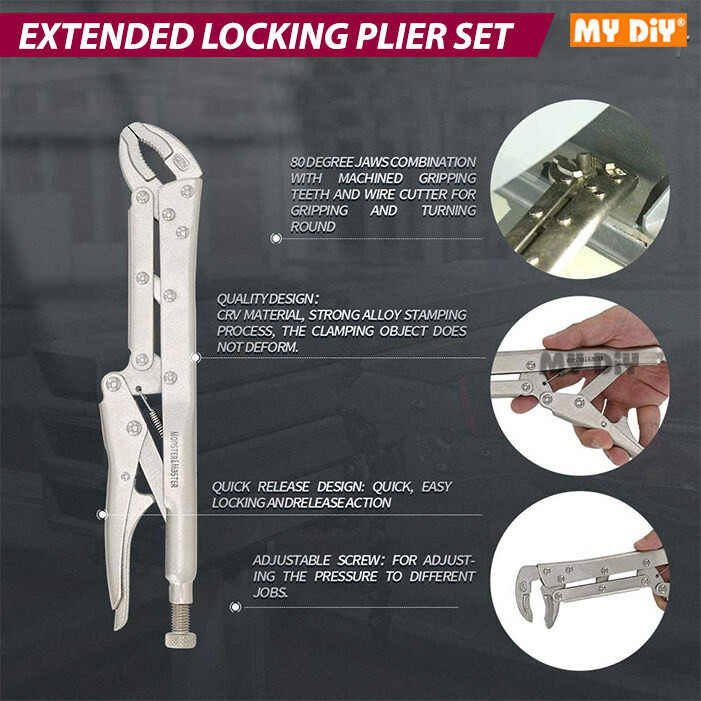 MYDIYHOMEDEPOT - 12" / 15" EXTENDED EXTRA LONG LOCKING PLIER STRAIGHT ...