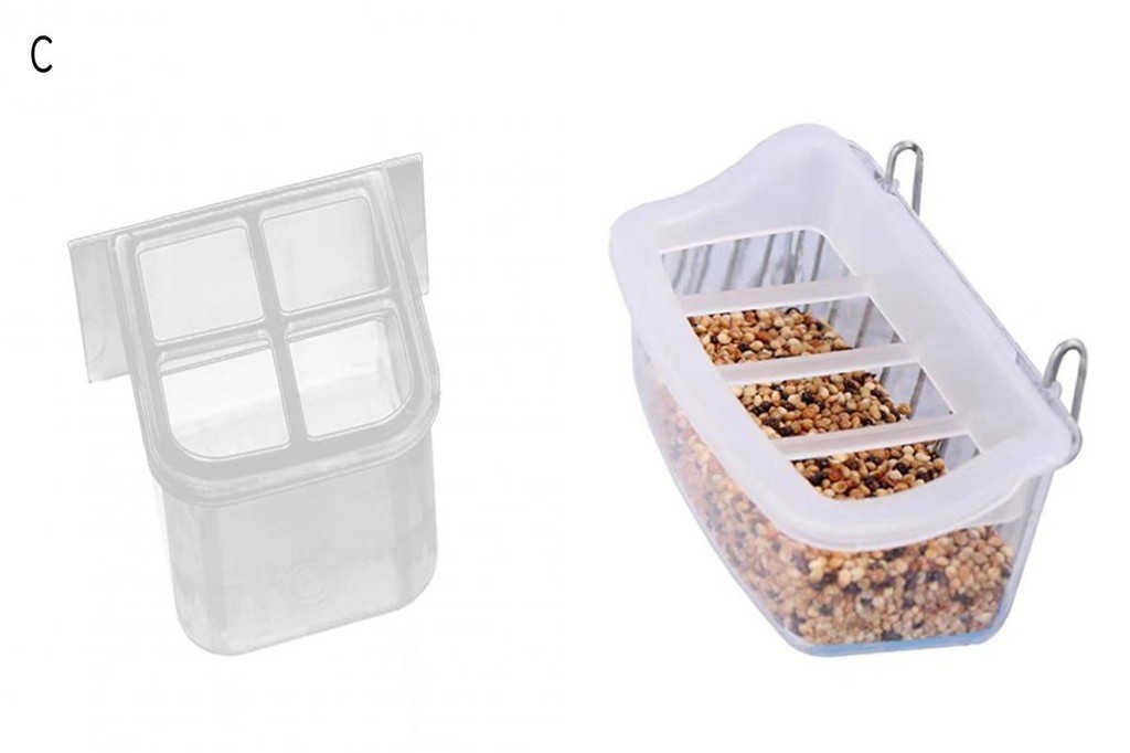 Hanging Bird Water Tank Bird Food Box for Small Birds Transparent ...