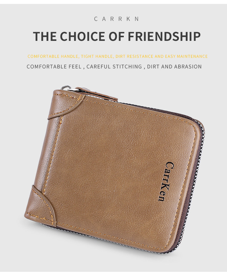 CarrKen New Men's Wallet Retro Horizontal Multi functional Card Bag ...