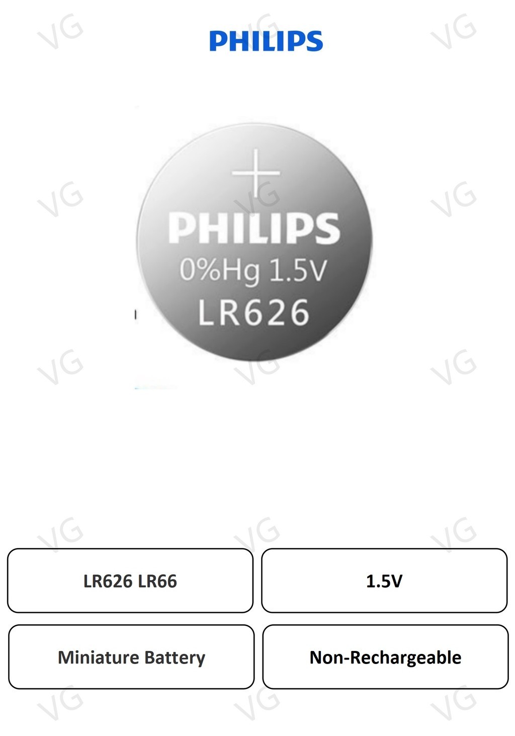 [100% ORIGINAL] PHILIPS LR626 AG4 377 LR66 SR626SW SR66 177 376 ...