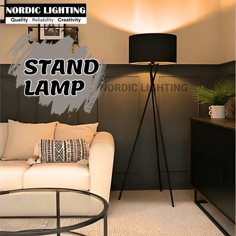 Nordic Lighting Modern Basic Floor Lamp Metal Design Light Living Room ...