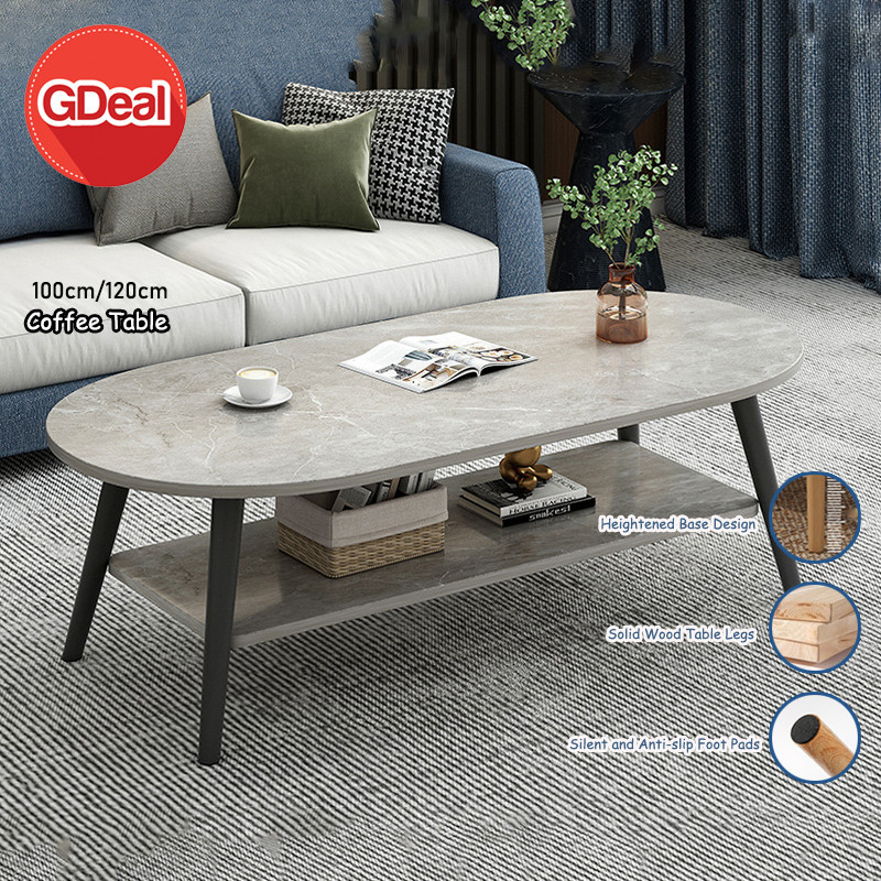 GDeal Double Layer Coffee Table Sofa Center Tea Coffee Table Side Table ...