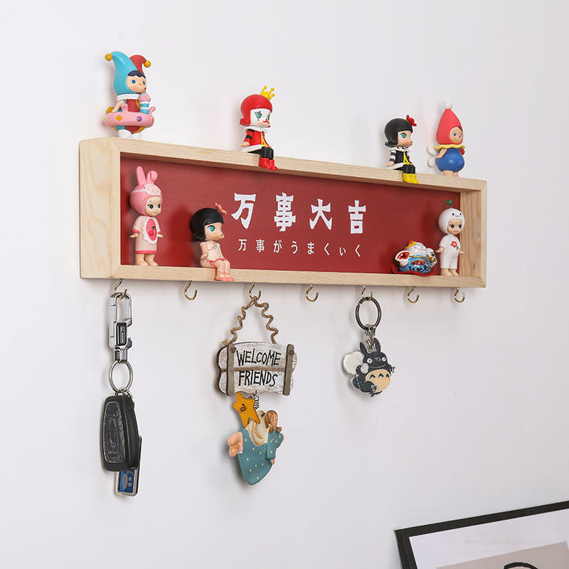 Cute Blind Box Key Wooden Storage Rack Ins Storage Entrance Wall ...