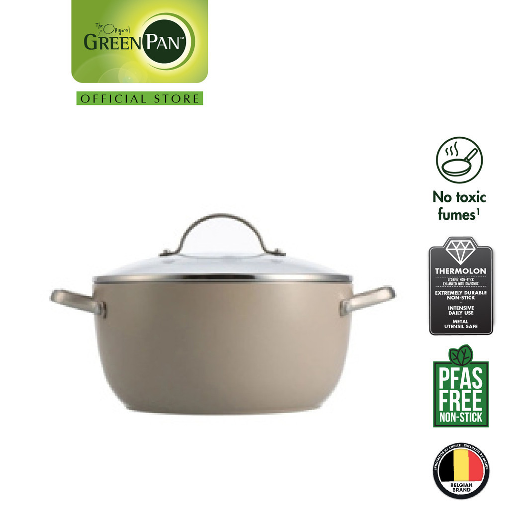Greenpan Padova 24cm/4.7L Non-stick Casserole, Taupe (IH) | Shopee Malaysia