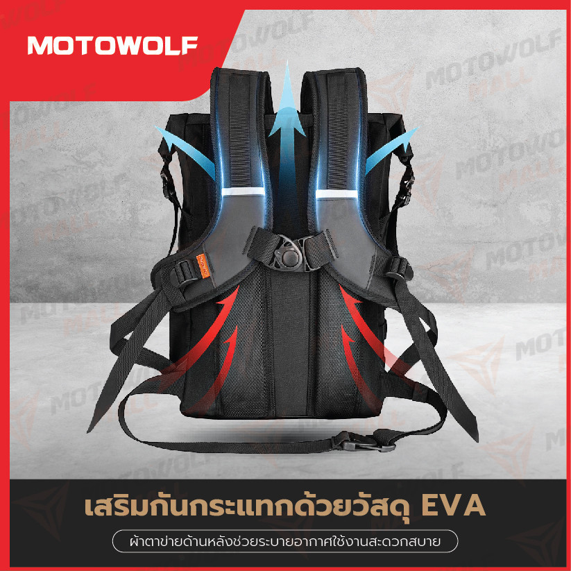 MOTOWOLF Model 0716 Waterproof Backpack Motorcycle With Reflective ...
