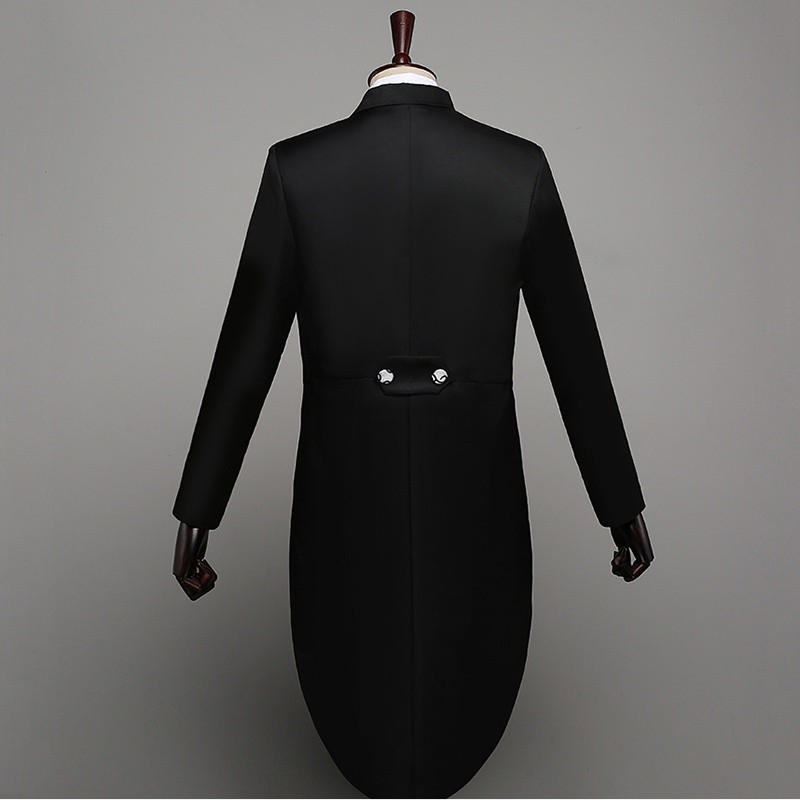 Men's Tailcoat Jacquard Lapel Tail Coat Stage Singer Cosplay Costume ...