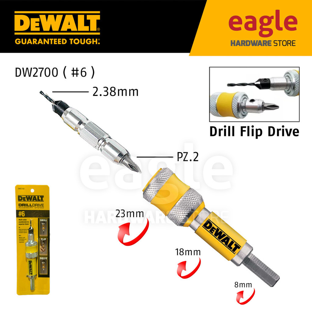 Dewalt Drill Flip Drive Kit, DW2700 ( #6 ), DW2701 ( #8 ), DW2702 ( #10 ...
