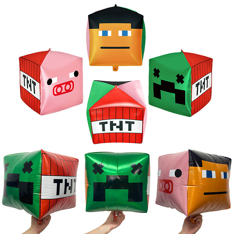 Minecraft Birthday Party Theme Foil Balloon Steve Alex Shape Balloon ...