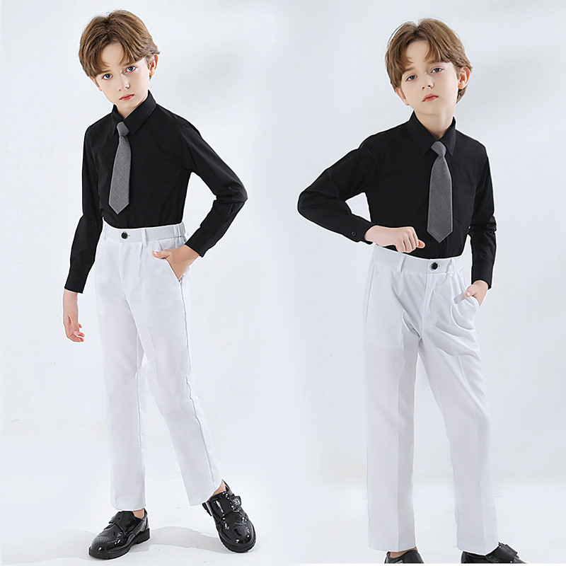 2-14Y White Slacks for Kids Boy Wedding Formal Suit Pants Trousers Boys ...