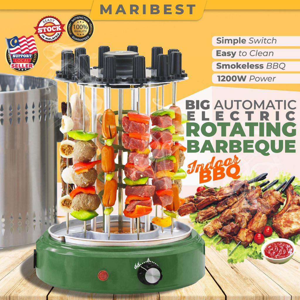 BBQ Machine Big Automatic 360° Rotating BBQ Electric With 12 Skewers ...