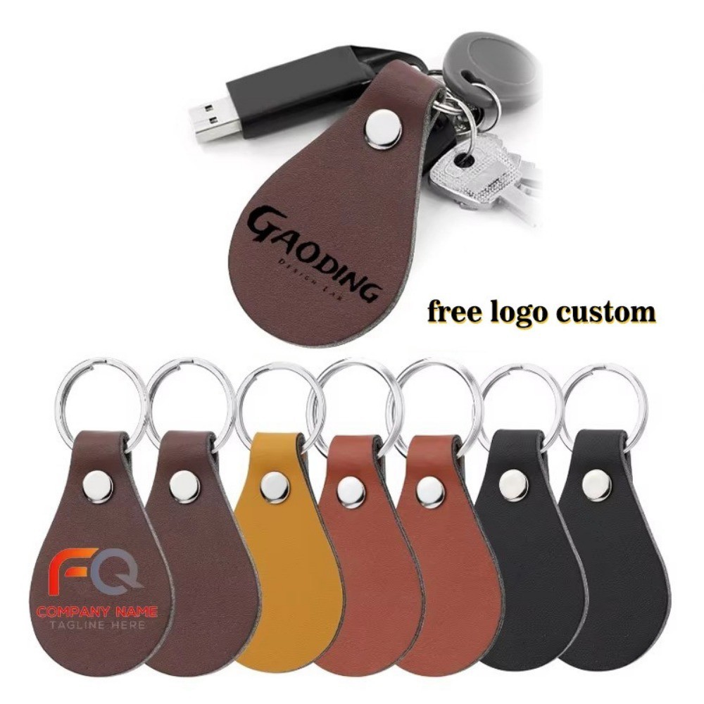 1PCS Free Custom PU Leather Key Chain Fobs Blanks Leather Keychain Fob ...