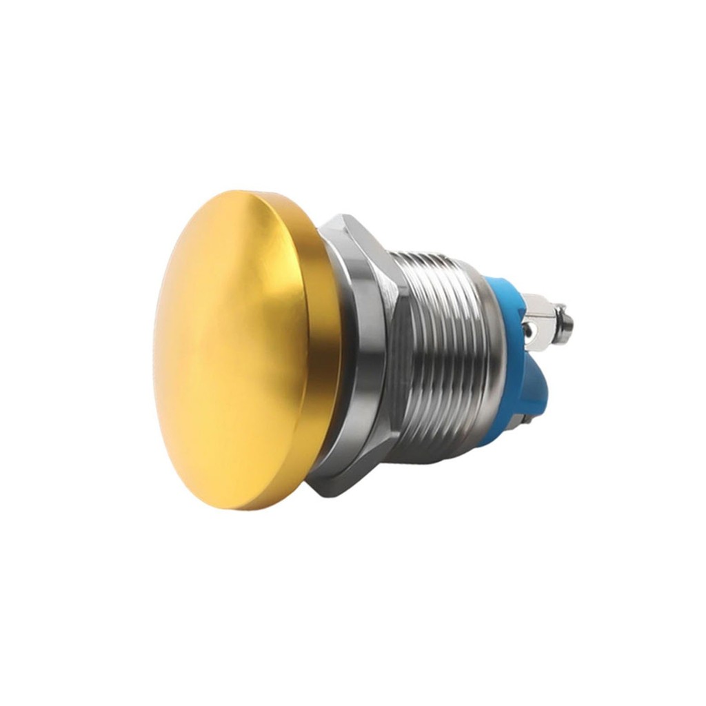 Waysle_16mm Metal Push Button Switch 1NO Momentary Self-reset Mushroom ...