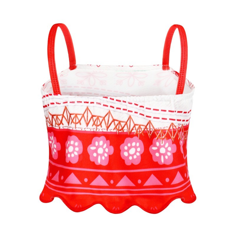 Summer Moana Costume for Kids Girl Strap Tops + Skirt Kids Girl Beach ...