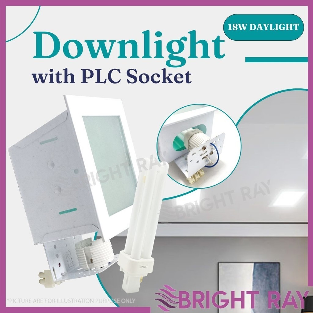 YLI 18W Square Downlight PLC Lamp Holder Spotlight Plaster Ceiling ...