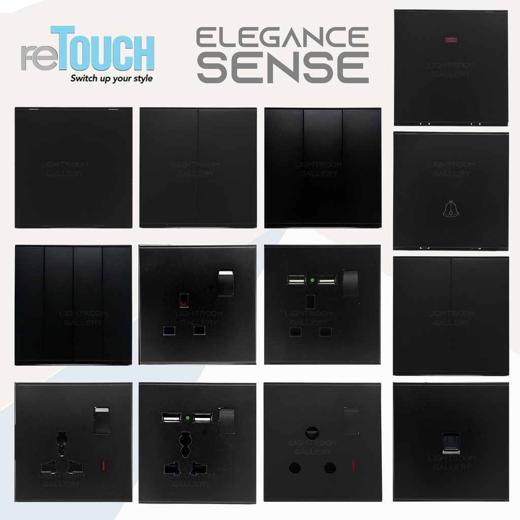 [Sirim] Retouch Elegance Sense's Switch Socket / Elegance Sence Black ...