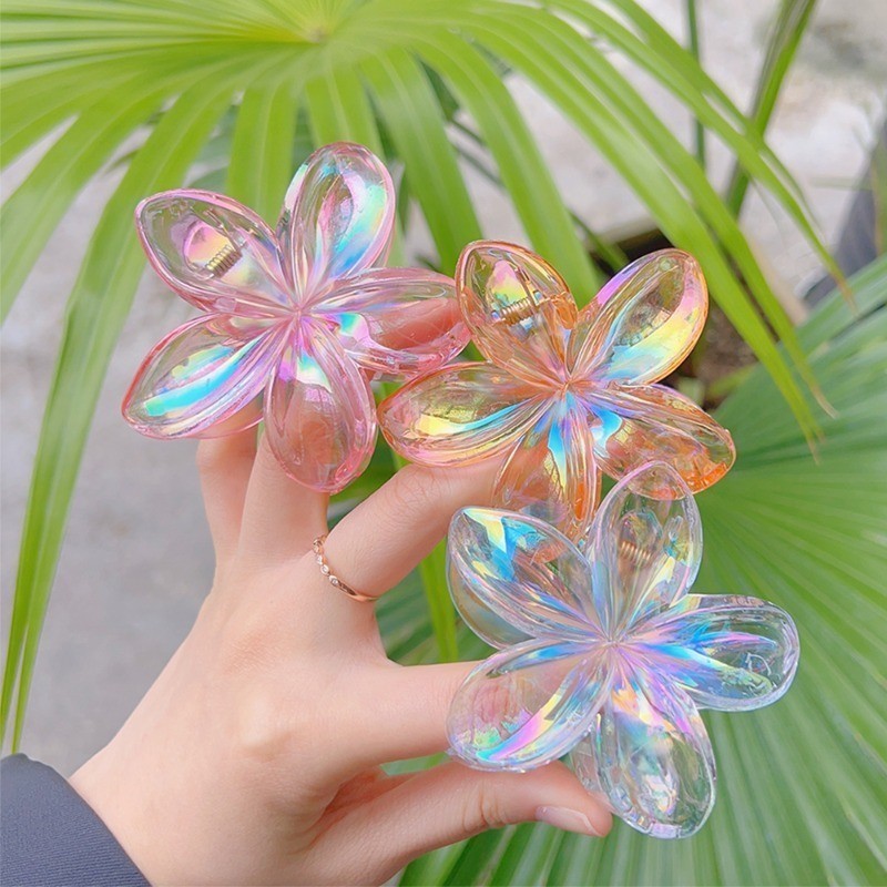 Transparent Egg Flower Hair Clamp - Korean INS Style, Y2K, Fashion ...