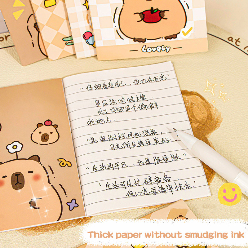 Cute Cartoon Capybara Notebook Bright Color Pattern Mini Notebooks ...