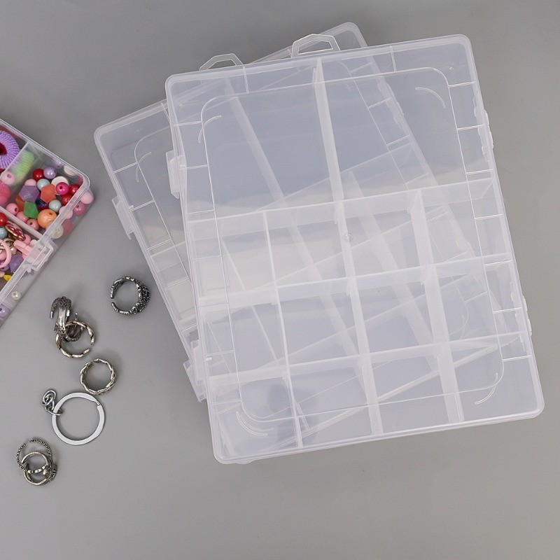 14 Grids Plastic Storage Box - Small Objects Storage Case - Portable ...