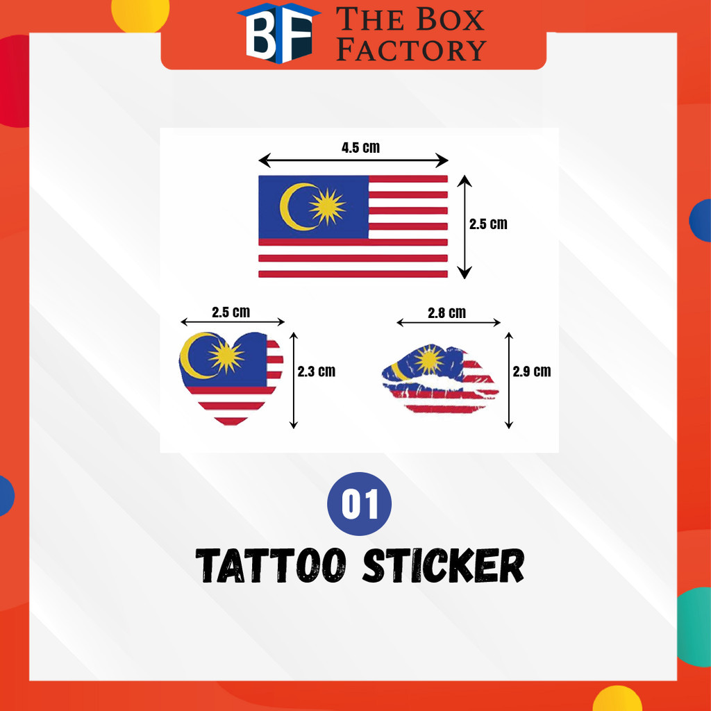 TBF 3in1 Merdeka Sticker Pvc sticker Transparent Face Tattoo Sticker ...