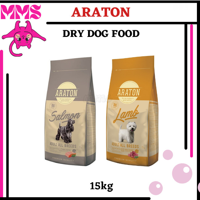 ARATON Dog Dry Food # Lamb / Salmon # Adult All Breeds # Makanan Anjing ...